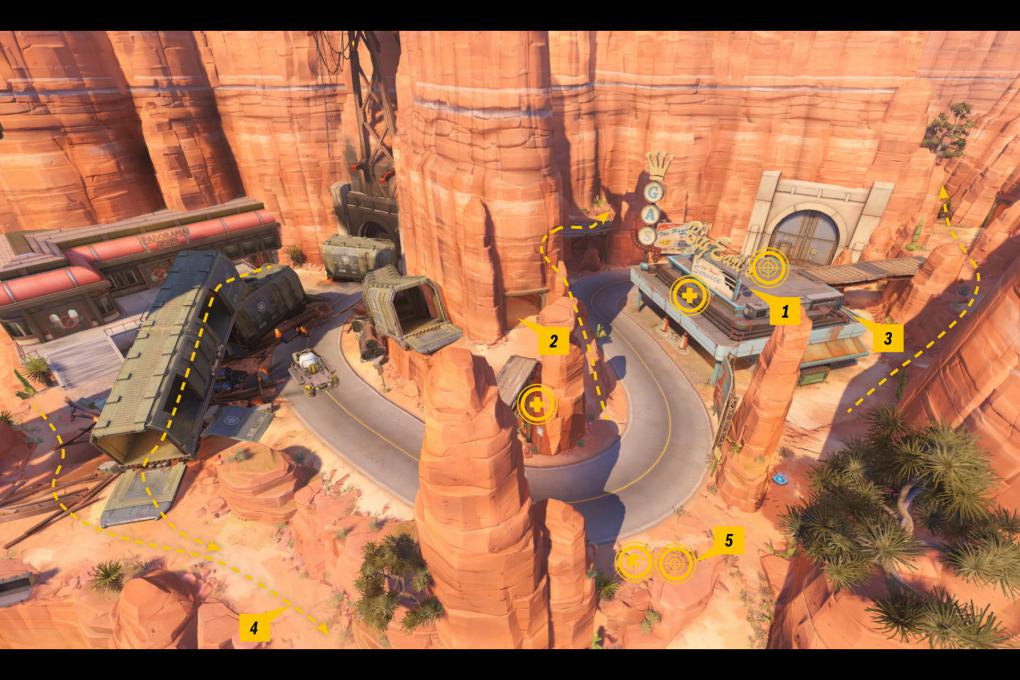 Overwatch: Route 66 Map Guide - All important positions of the map ...